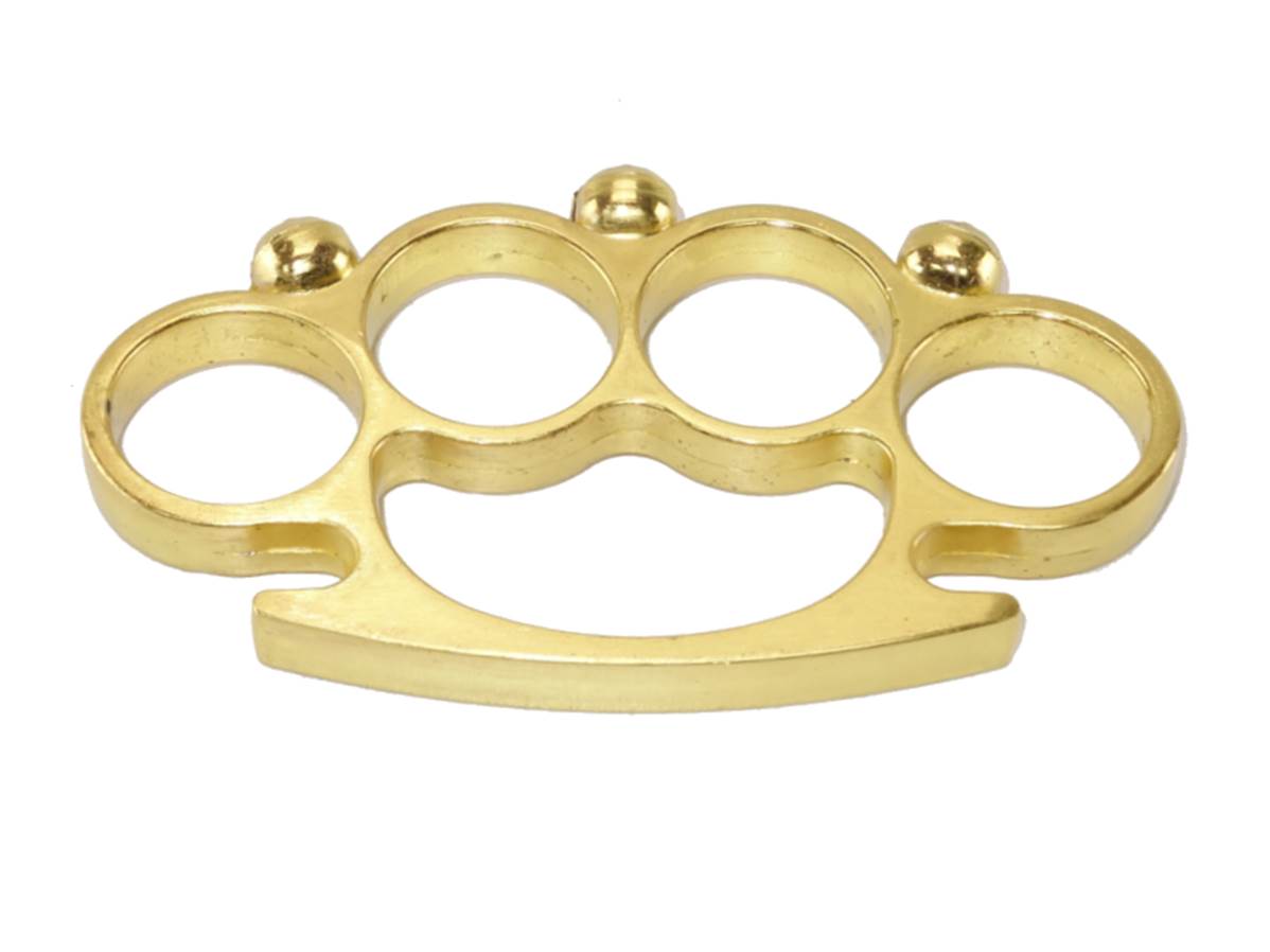 Knuckle Duster 3 Skulls Metal Gold