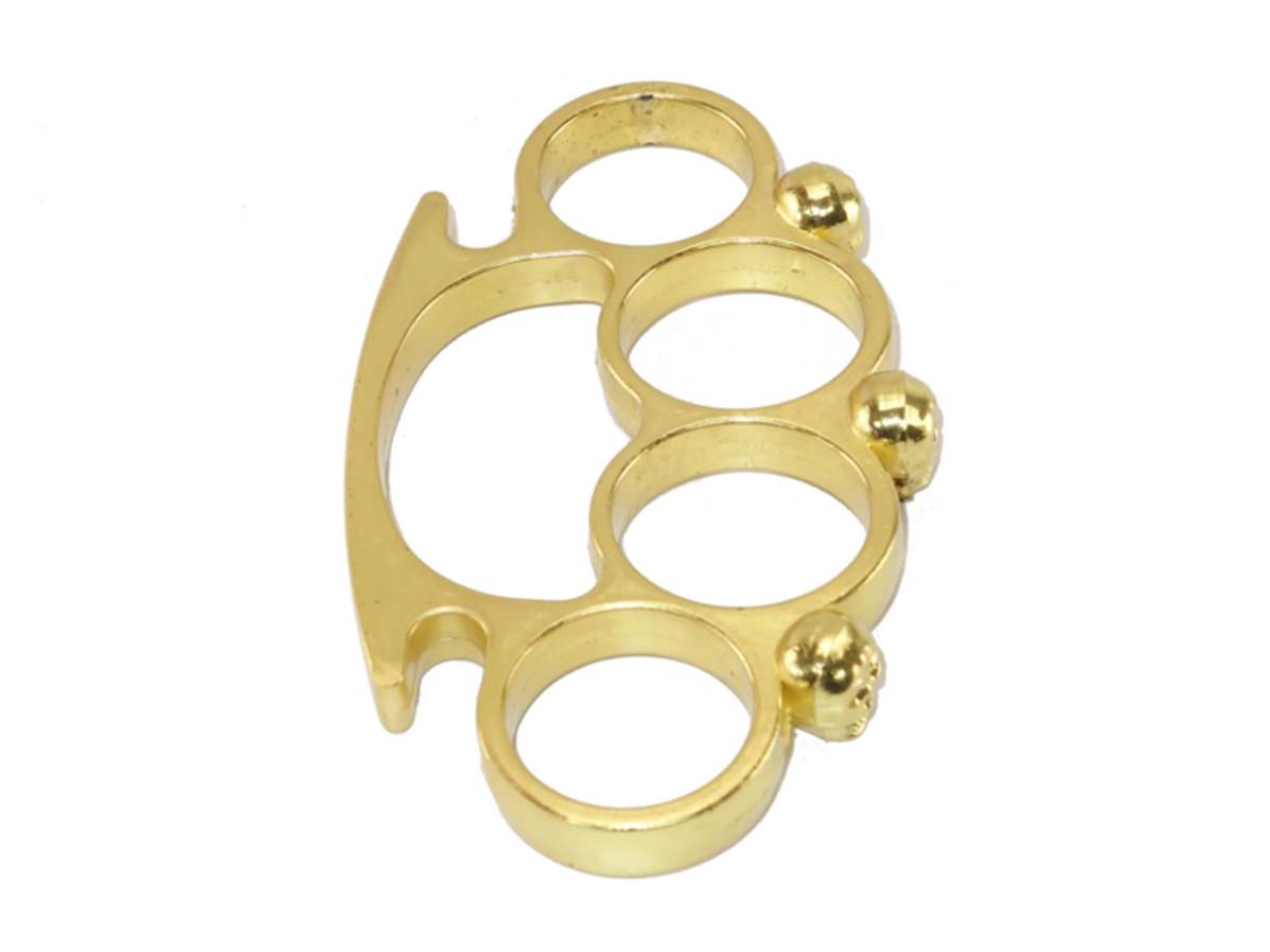 Knuckle Duster 3 Skulls Metal Gold